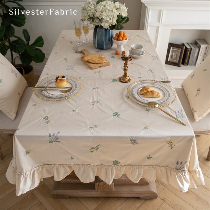 Floral Embroidered Tablecloth丨Full Of Elegance – SilvesterFabric